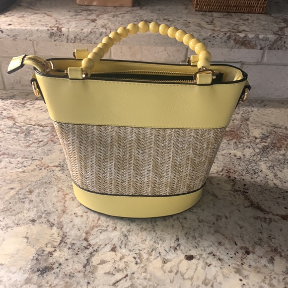 Dune London | Bags | Beautiful Yellow And Woven Fabric Handbag By Dune ...